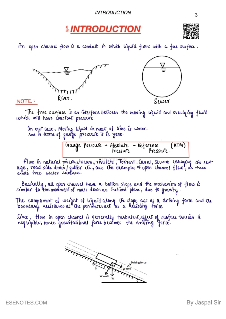 Open Channel Flow Notes By Jaspal Sir